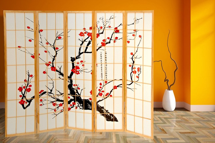 PIĘKNY, DREWNIANY, JAPOŃSKI PARAWAN WS3-5N | PEPITA minus VERK TUNELE ...